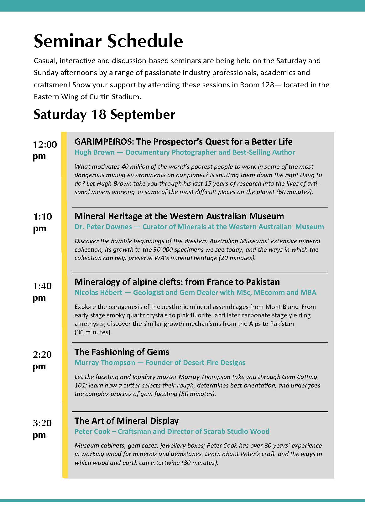 Seminar - Perth Gem and Mineral Show