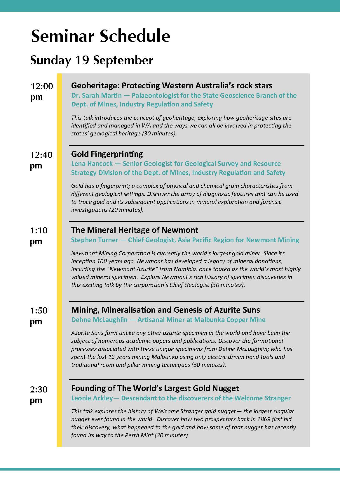 Seminar - Perth Gem and Mineral Show